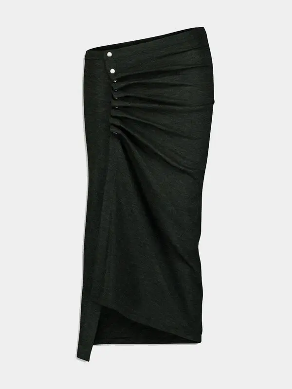 Rabanne Wrap Asymmetric Midi Skirt - Green