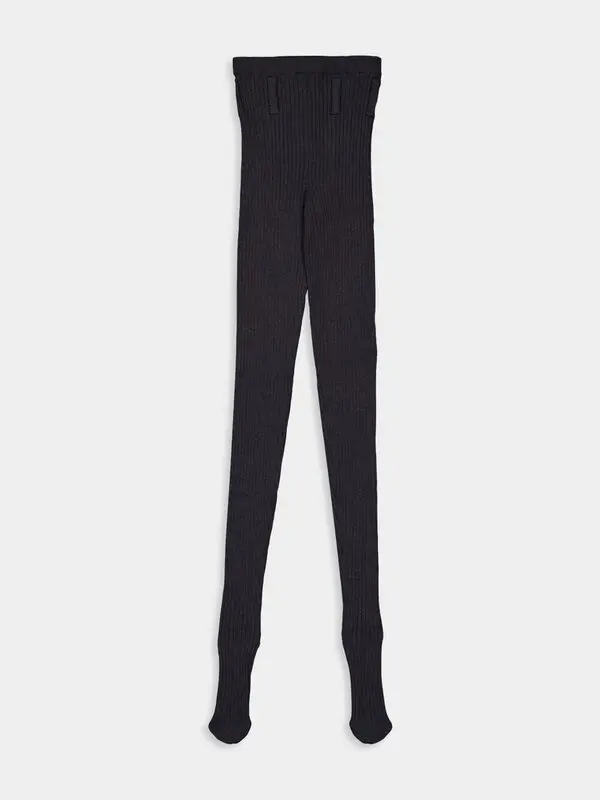 Prada Ardesia Cotton Knit Tights - Grey