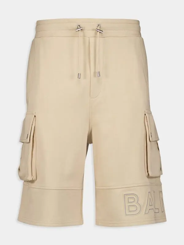 Balmain Logo-print Cotton Cargo Shorts