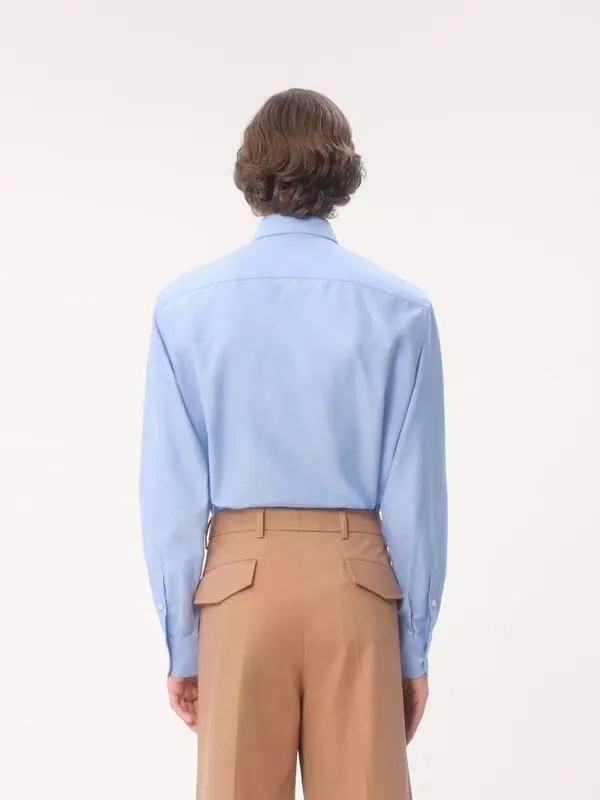 Valentino Garavani Sky Vlogo Embroidered Cotton Shirt