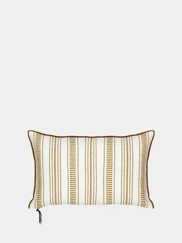 Maison De Vacances Rectangular Cyclades Embroidered Cushion - Brown