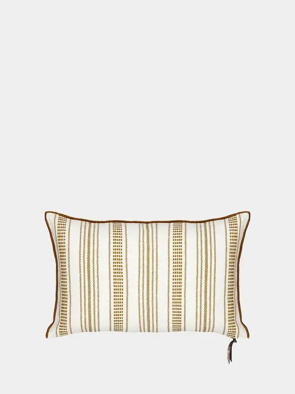 Maison De Vacances Rectangular Cyclades Embroidered Cushion - Brown