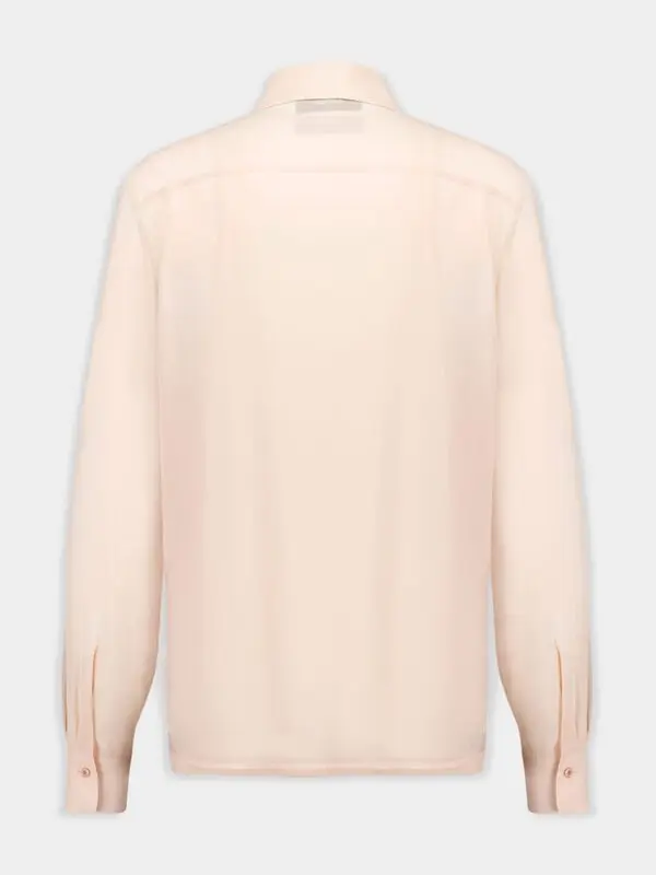 Fendi Embroidered Silk Georgette Top - Pink