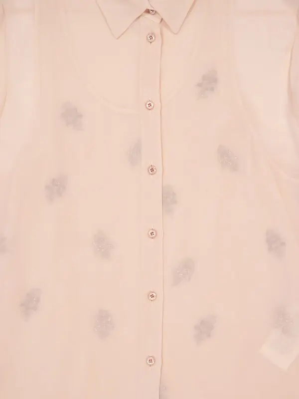Fendi Embroidered Silk Georgette Top - Pink