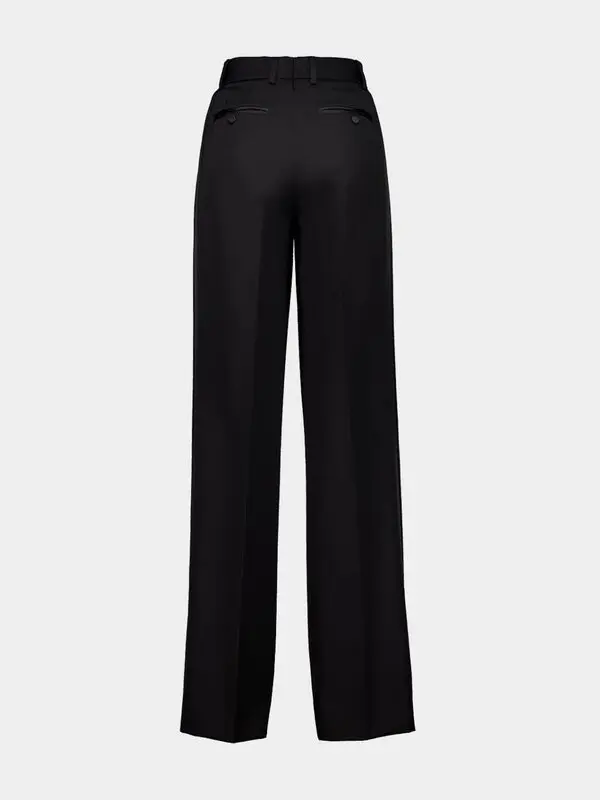 Dolce & Gabbana Flared Virgin Wool Tuxedo Pants