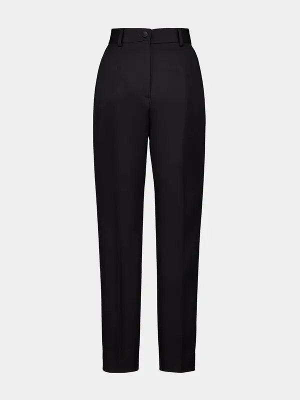 Dolce & Gabbana Tailored Wool Gabardine Tuxedo Pants