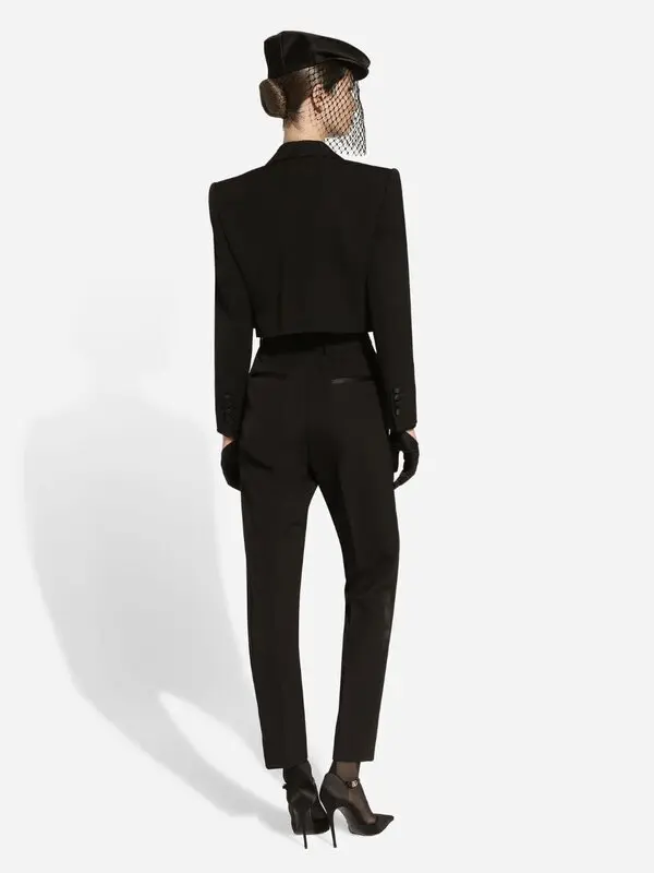 Dolce & Gabbana Tailored Wool Gabardine Tuxedo Pants