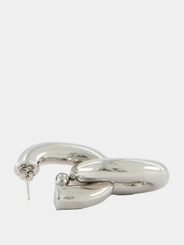 Rabanne Xl Link Double Hoop Earrings - Silver