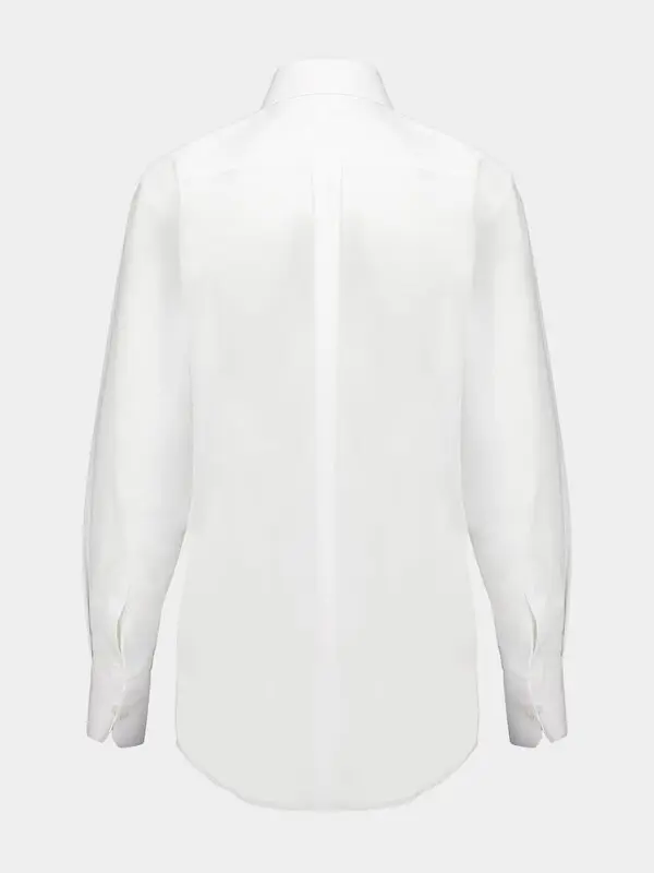Dolce & Gabbana Cotton Poplin Shirt With Lace Inlay - White