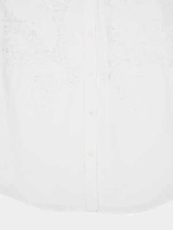 Dolce & Gabbana Cotton Poplin Shirt With Lace Inlay - White