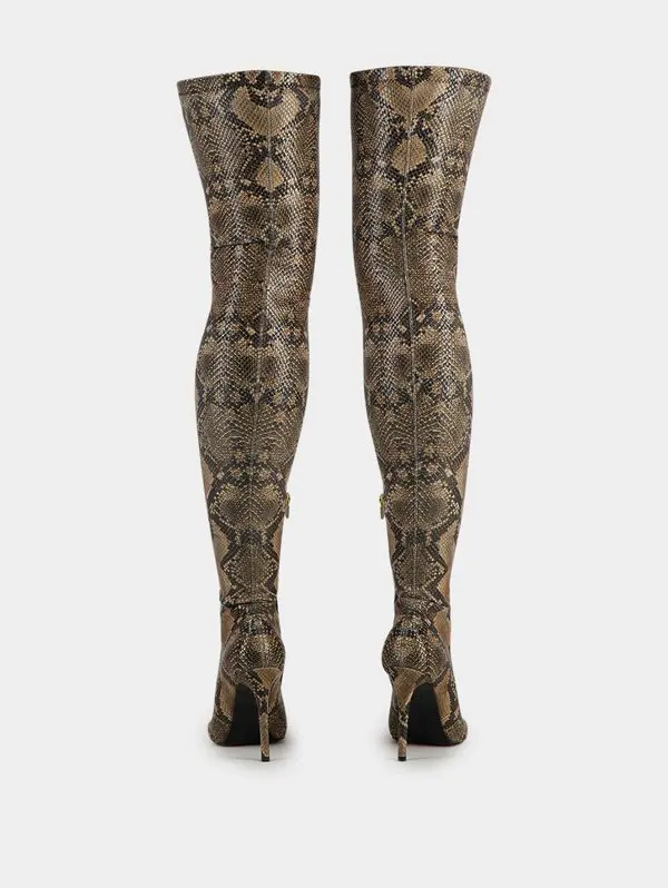 Stella McCartney Stella Iconic Python-print Over-the-knee Boots