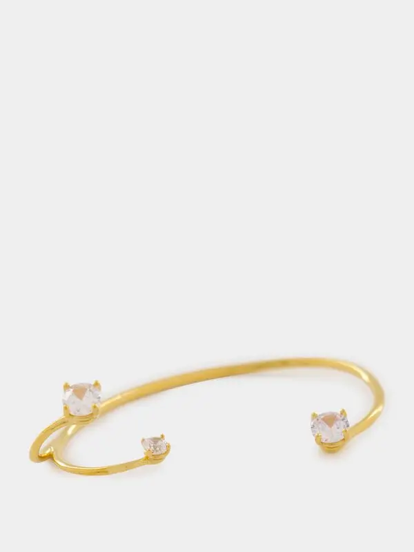 PANCONESI Three-point Crystal Ear Cuff - Gold