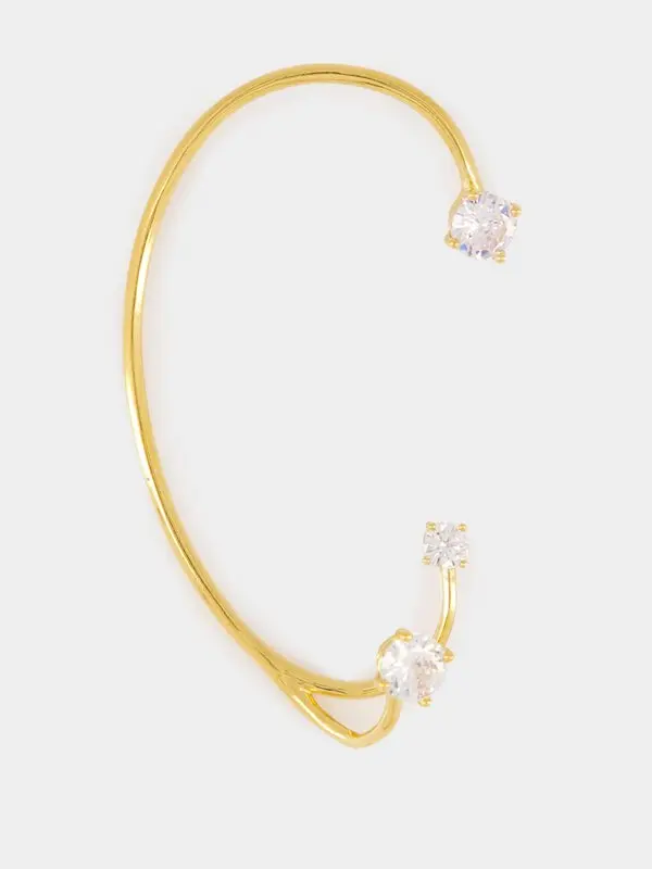 PANCONESI Three-point Crystal Ear Cuff - Gold
