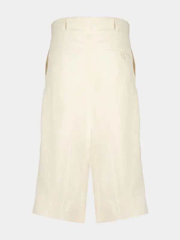 Stella McCartney Linen Viscose Culotte Shorts - Cream