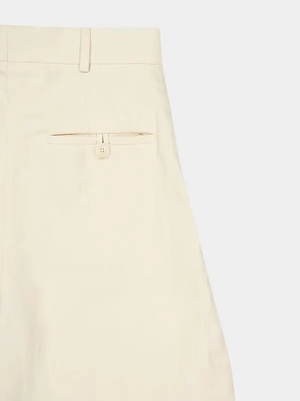 Stella McCartney Linen Viscose Culotte Shorts - Cream