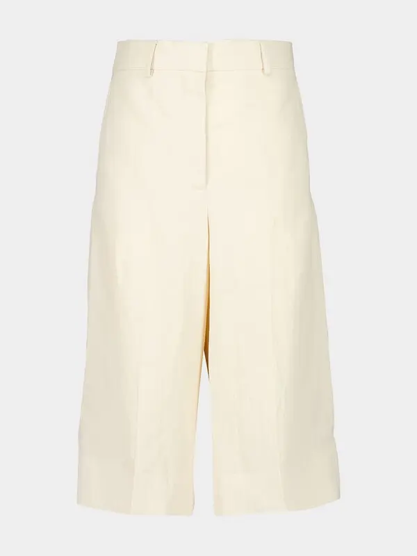 Stella McCartney Linen Viscose Culotte Shorts - Cream