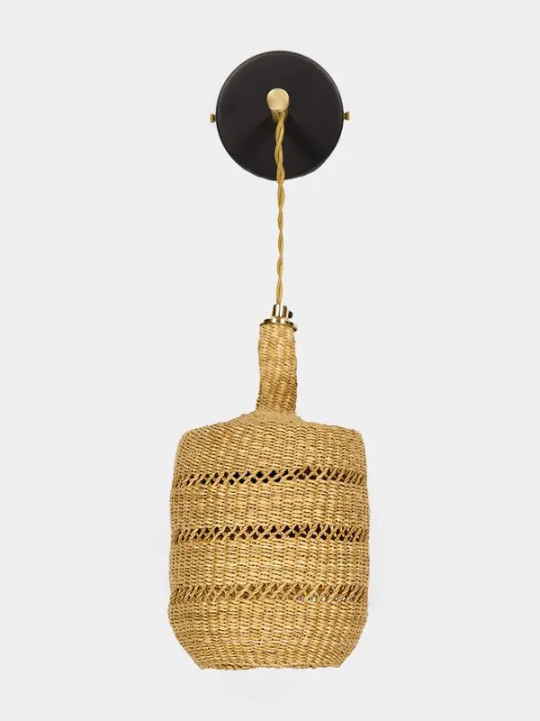 GOLDEN EDITIONS Natural Lantern Wall Lamp - Beige