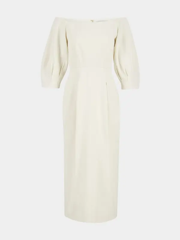 Gabriela Hearst Majano Linen Midi Dress - Cream