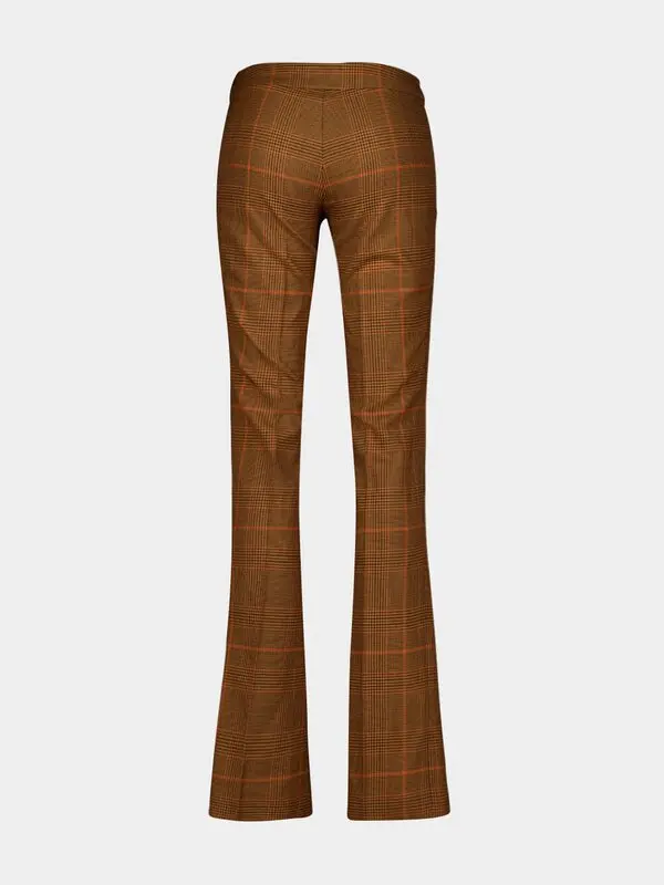Stella McCartney Prince Of Wales Check Slim Fit Wool Trousers