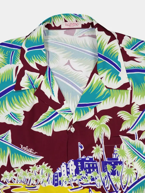 Valentino Garavani Surf Rider-print Short-sleeve Shirt - Multicolour
