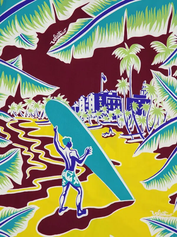 Valentino Garavani Surf Rider-print Short-sleeve Shirt - Multicolour