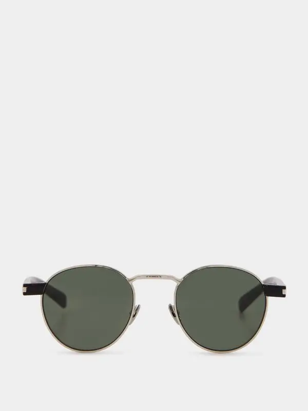 Saint Laurent Si 707 Oval Sunglasses - Silver