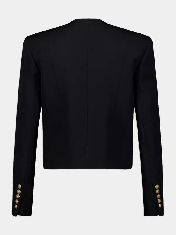 Balmain Fitted Wool Jacket - Black