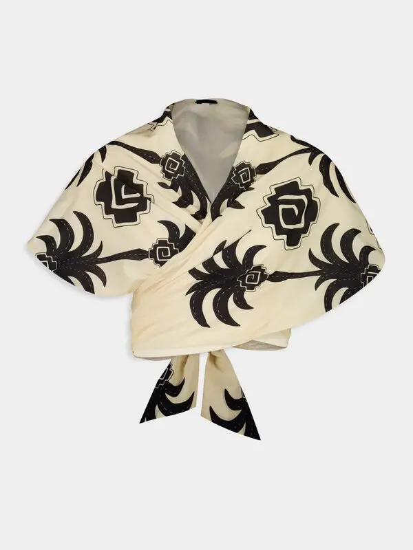 Johanna Ortiz Imagery Palm Print Halterneck Top - Multicolour