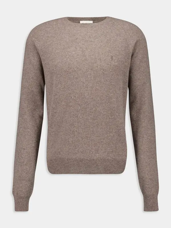 Saint Laurent Cassandre Cashmere Sweater - Grey