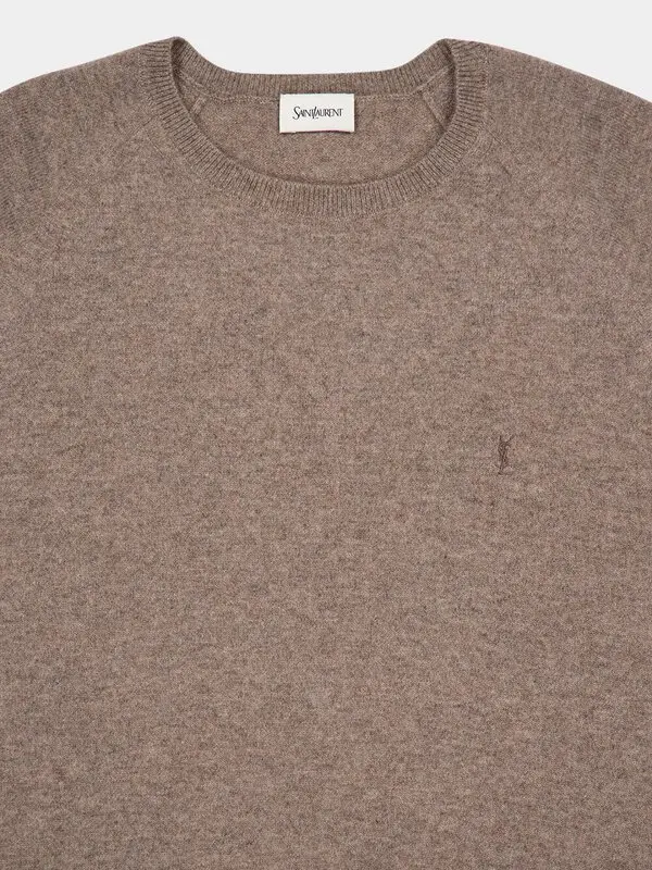 Saint Laurent Cassandre Cashmere Sweater - Grey