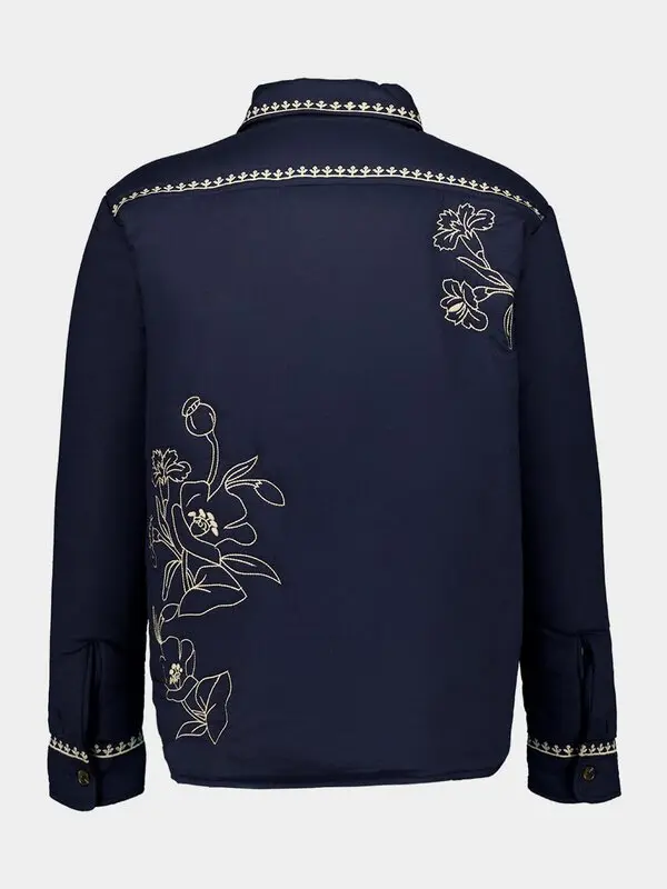 BAZISZT Cotton Jacket With Floral Embroidery