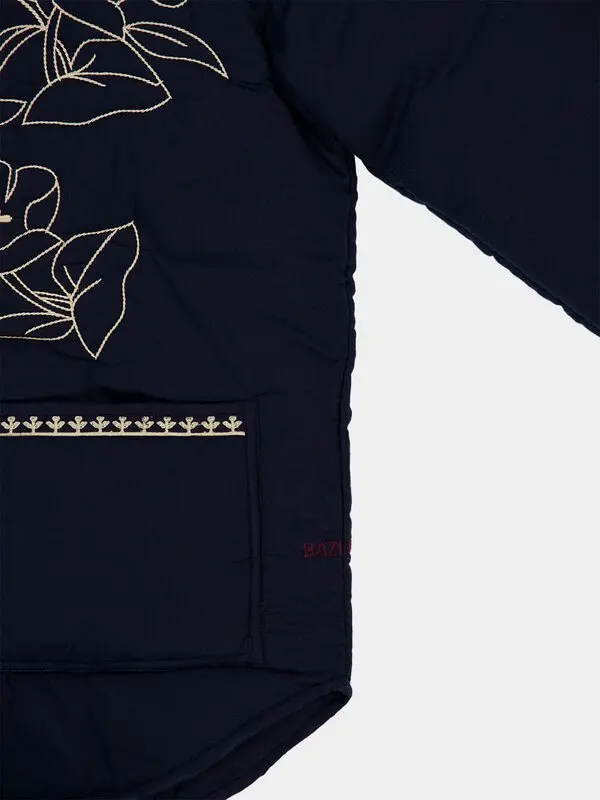 BAZISZT Cotton Jacket With Floral Embroidery