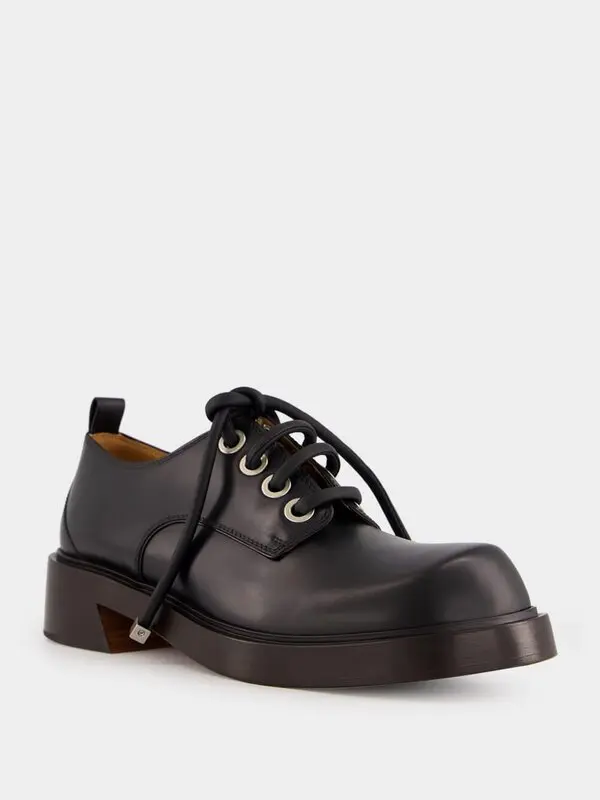 Alexander McQueen Leather Lace-up Derby Shoes With Square Toe