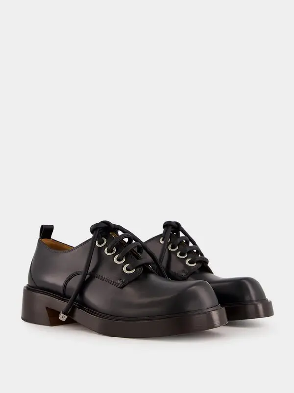 Alexander McQueen Leather Lace-up Derby Shoes With Square Toe