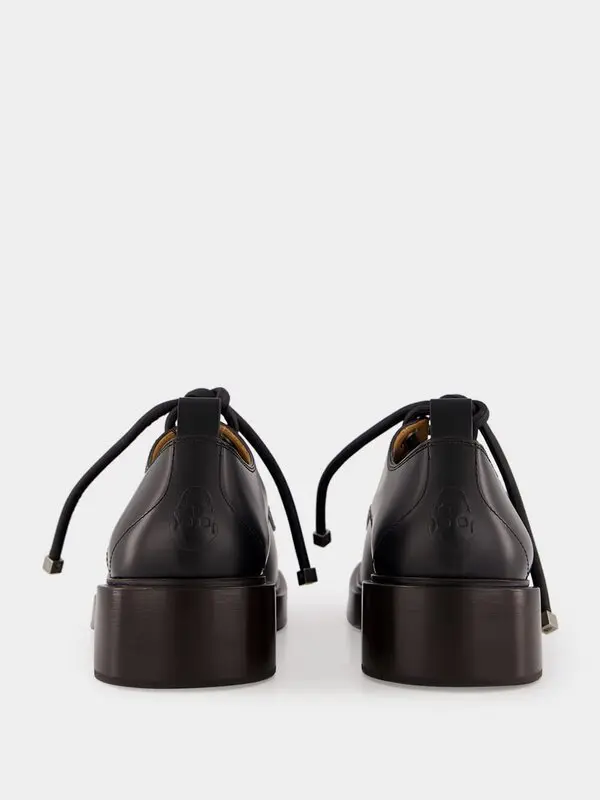 Alexander McQueen Leather Lace-up Derby Shoes With Square Toe