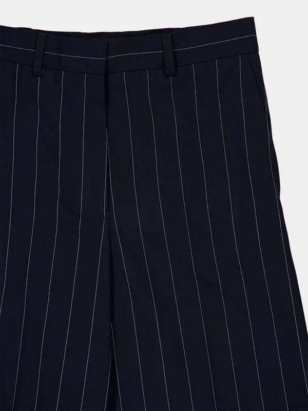 Stella McCartney Tailored Pinstripe Wool Shorts - Blue