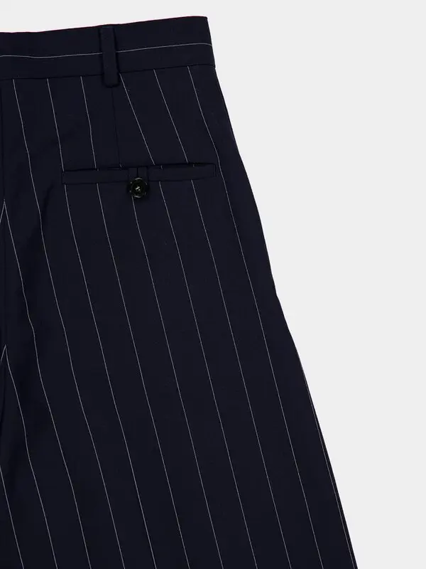 Stella McCartney Tailored Pinstripe Wool Shorts - Blue