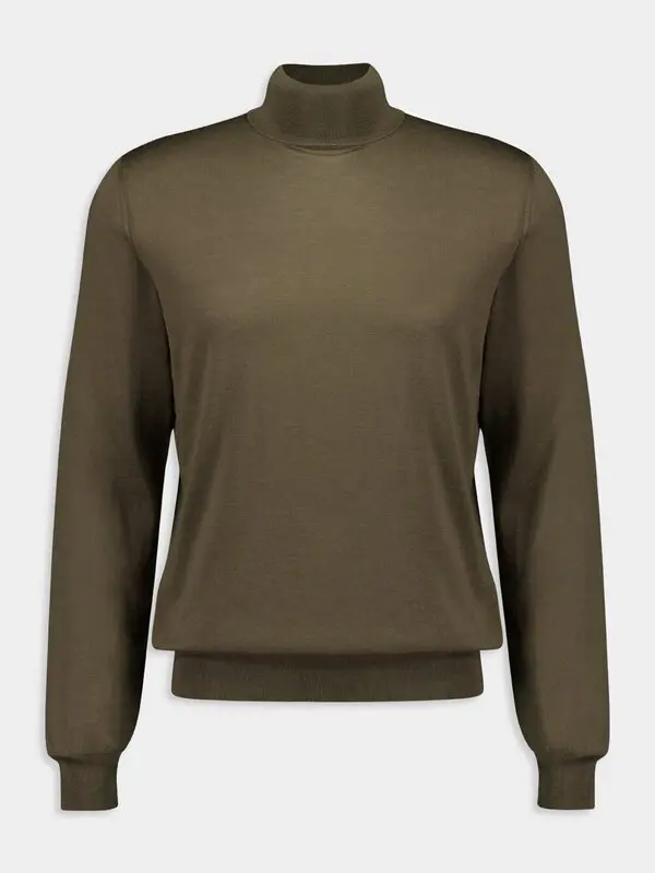 Boglioli Virgin Wool Turtleneck Sweater - Green