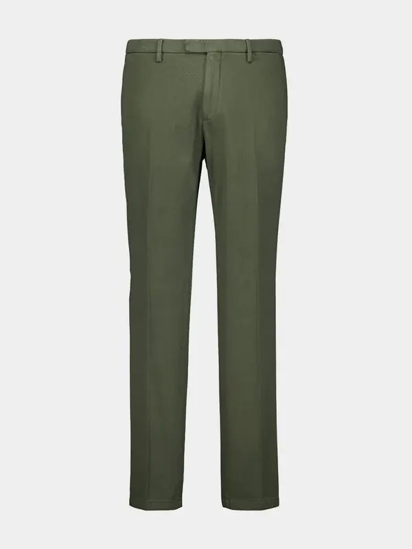 Boglioli Olive Classic Fit Trousers - Green