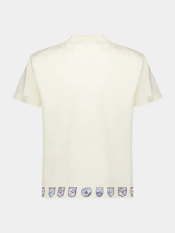 BODE Ecru Ski Season Short Sleeve Shirt - Beige