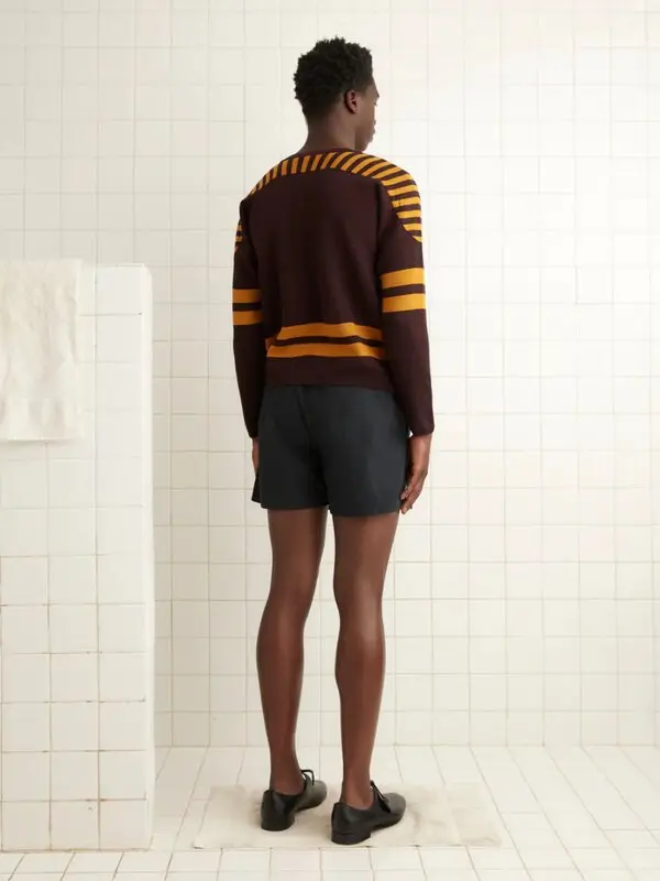 BODE Striped Jacquard Knit Sweater - Brown