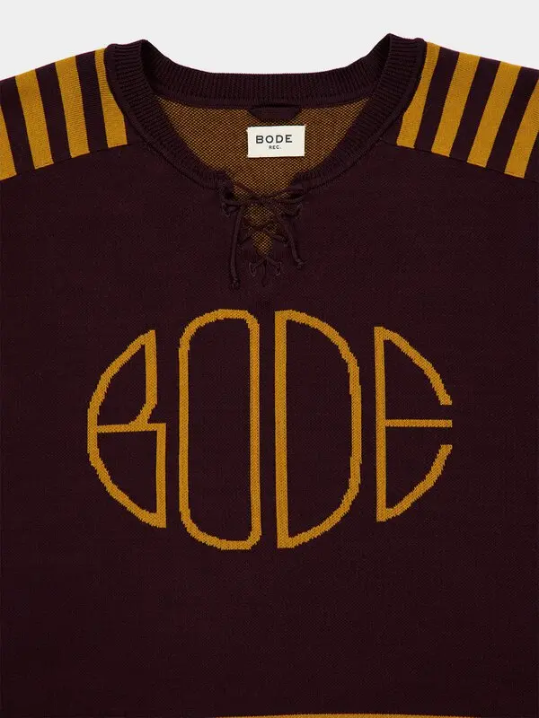 BODE Striped Jacquard Knit Sweater - Brown