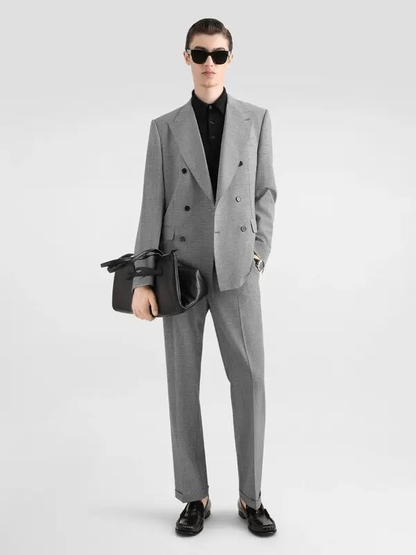 Dolce & Gabbana Double-breasted Houndstooth Wool Jacket