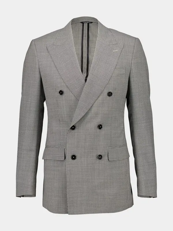 Dolce & Gabbana Double-breasted Houndstooth Wool Jacket