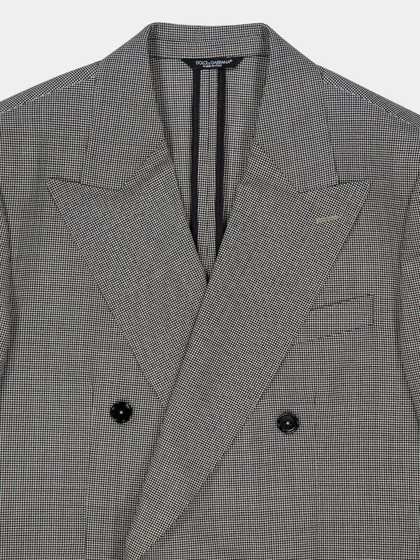Dolce & Gabbana Double-breasted Houndstooth Wool Jacket