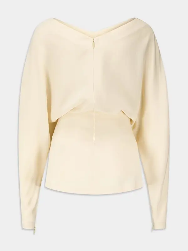 Stella McCartney Stitched V-neck Long-sleeve Blouse - Cream