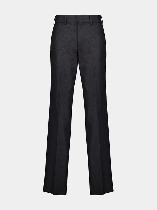 Fendi Cashmere Straight-cut Trousers - Grey