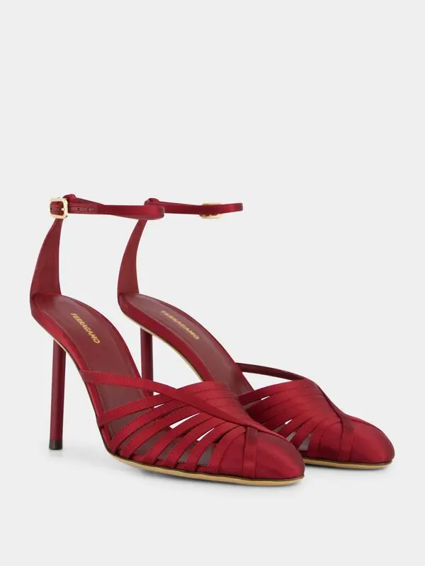FERRAGAMO Satin Strappy High-heel Sandals