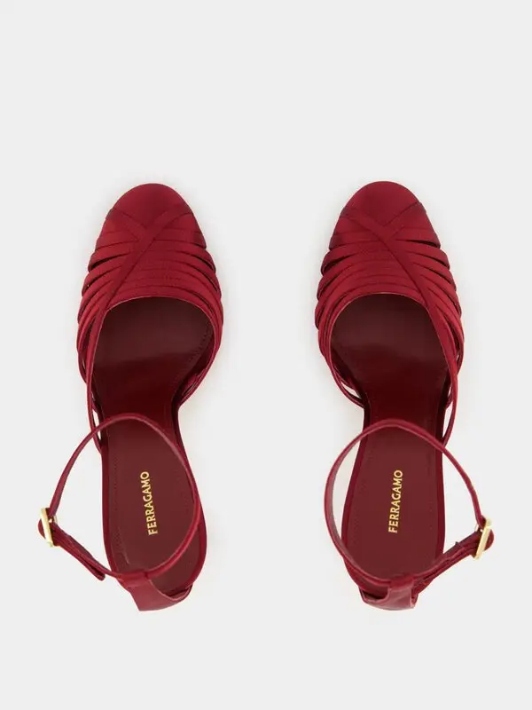 FERRAGAMO Satin Strappy High-heel Sandals