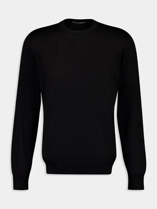Dolce & Gabbana Silk Crewneck Pullover - Black